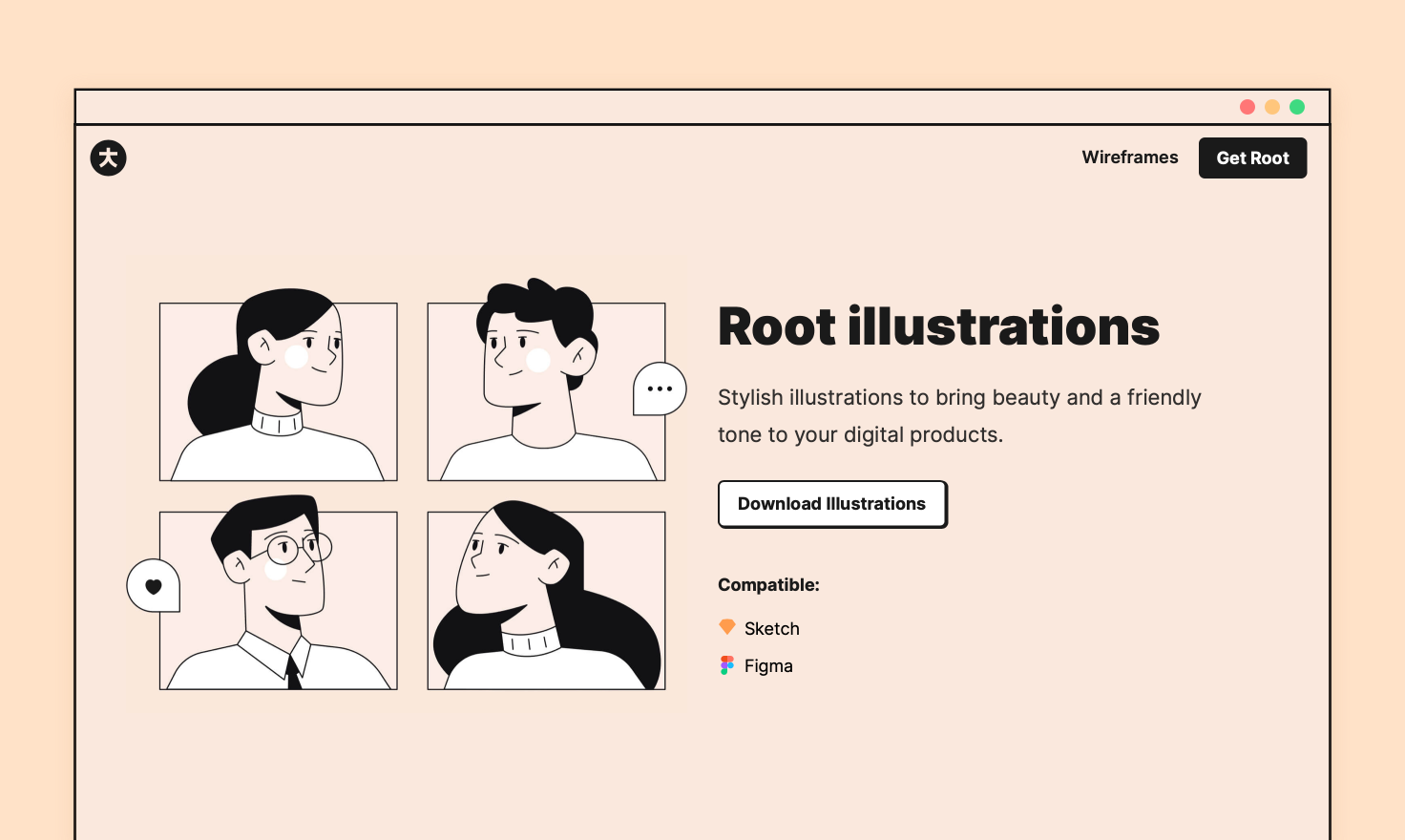 Root - Website Wireframe and Design Starter Kits